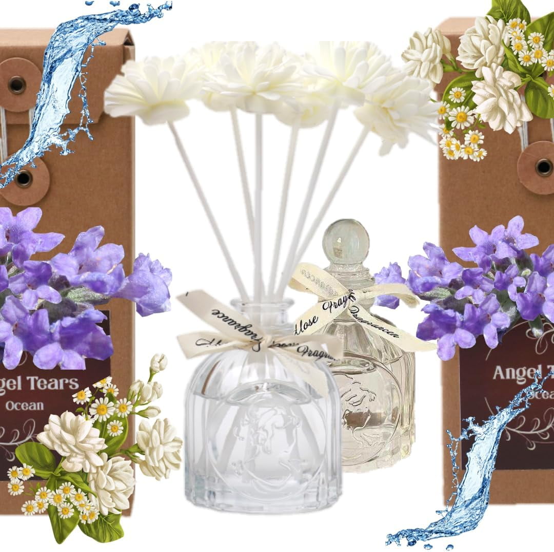 Angel ears Reed Diffuser Se - Luxury Collecion - Lavender Jasmine Ocean ...