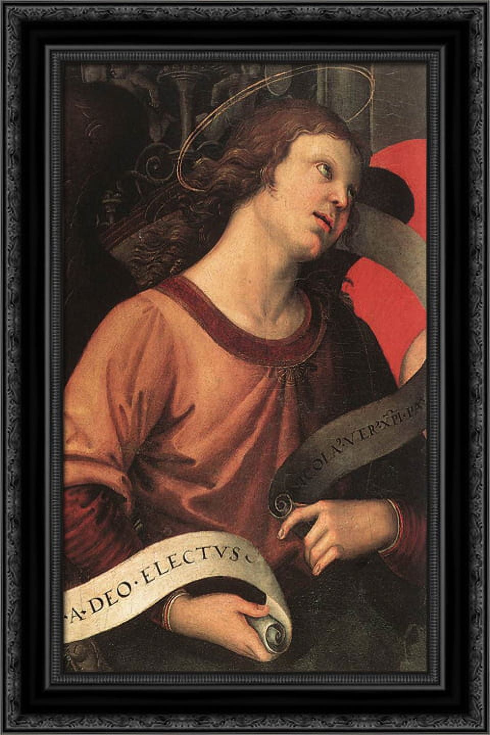 Angel (fragment of the Baronci Altarpiece) 18x24 Black Ornate Wood ...