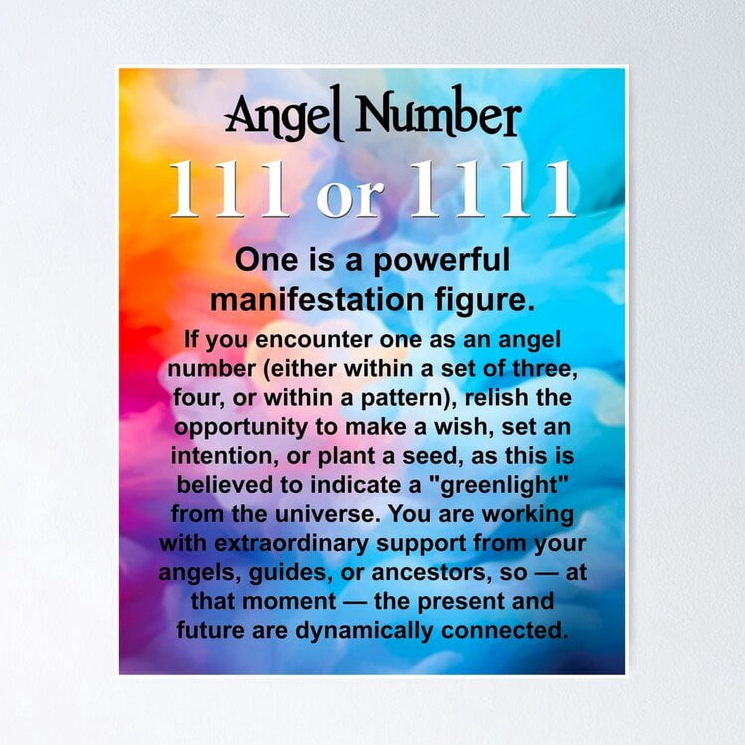 Angel number 111 UNFRAMED Poster, 18x24 - Walmart.com