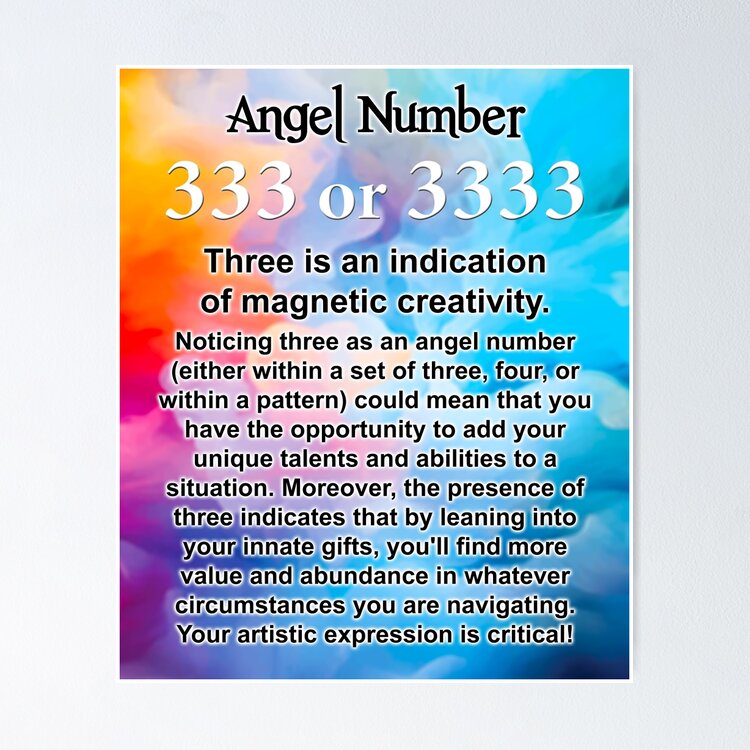 Angel number 333 UNFRAMED Poster, 18x24 - Walmart.com