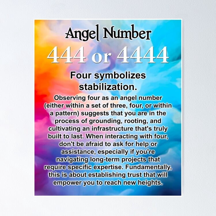 Angel number 444 UNFRAMED Poster, 24x36 - Walmart.com