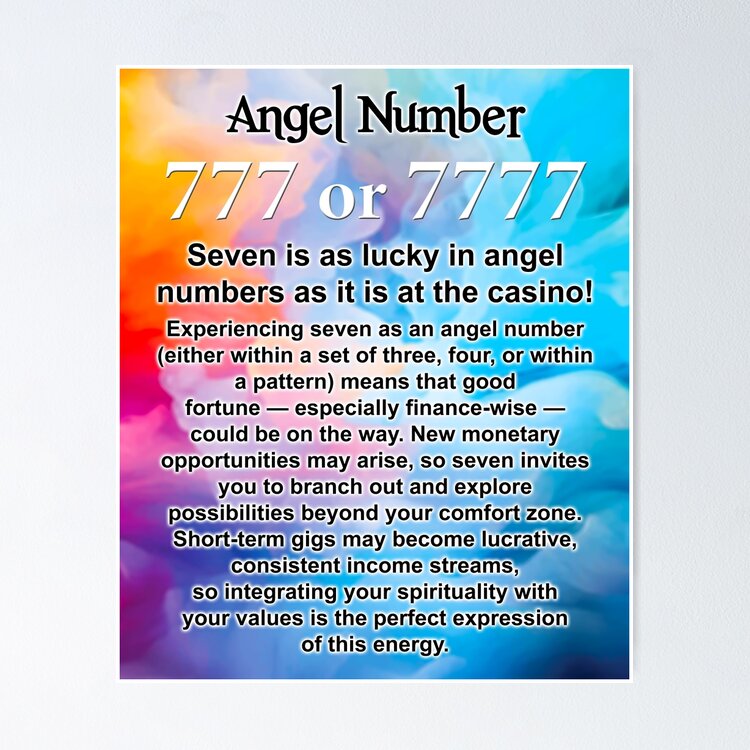 Angel number 777 UNFRAMED Poster, 24x36 - Walmart.com