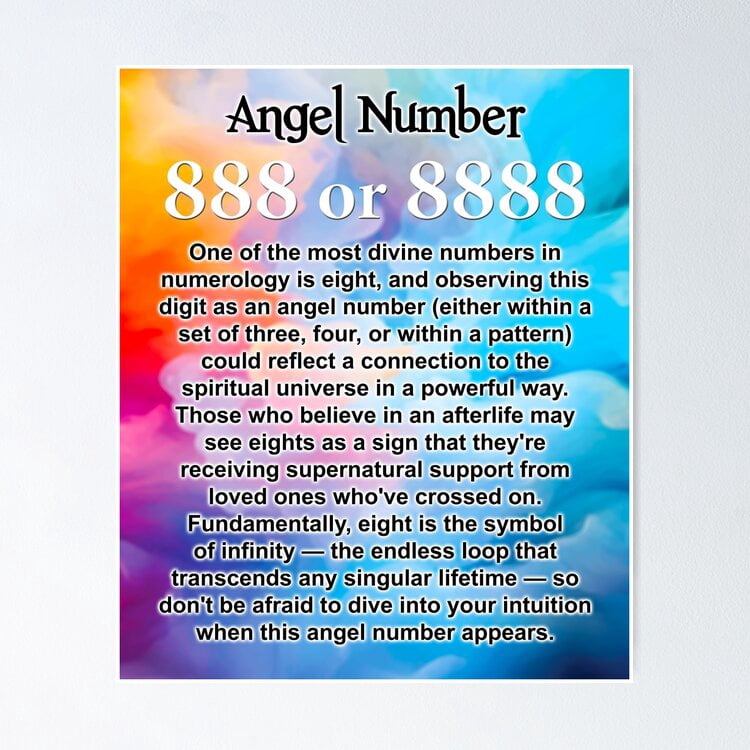 Angel number 888 UNFRAMED Poster, 18x24 - Walmart.com