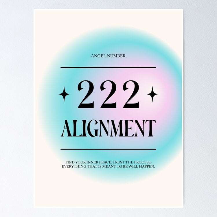 Angel numbers 222, Alignment, Aura UNFRAMED Poster, Energy, Gradient ...