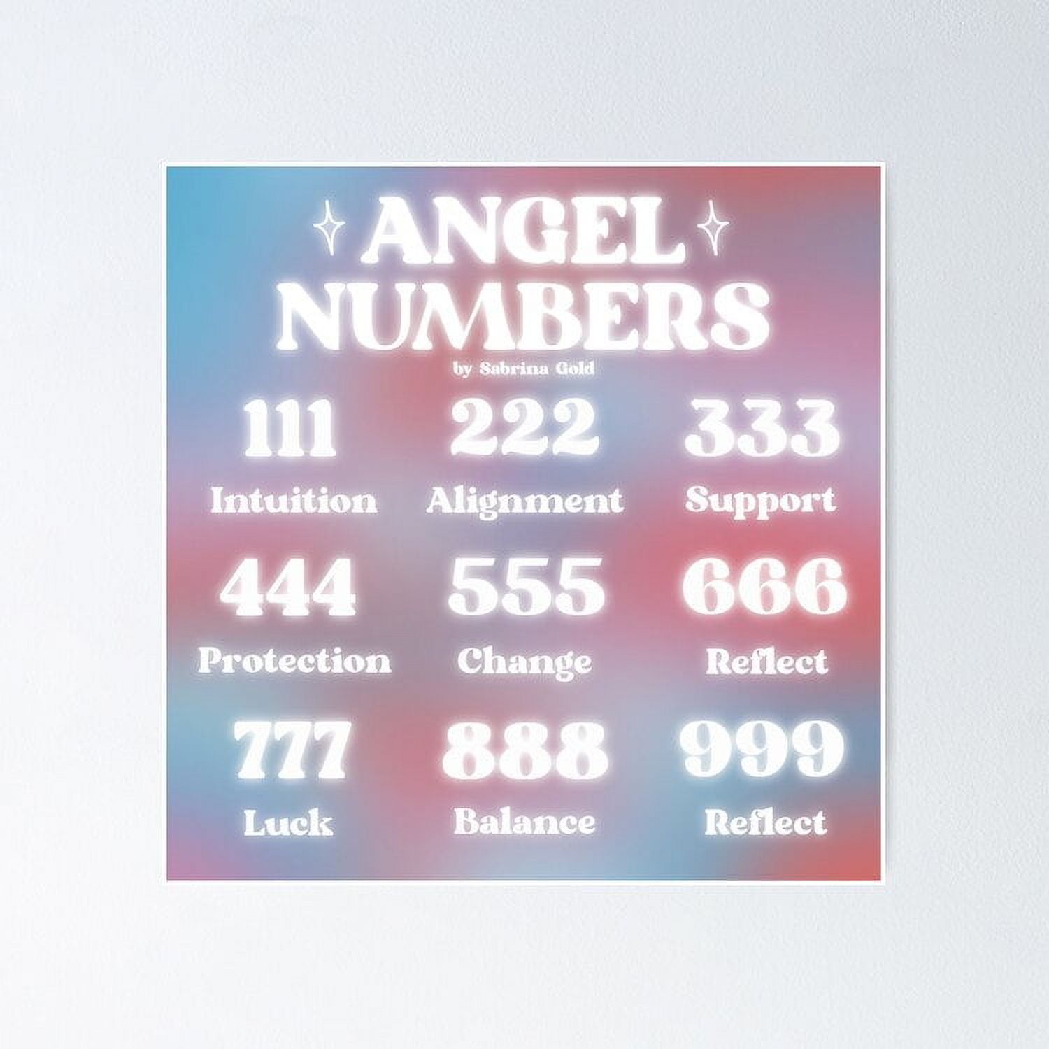 Angel numbers UNFRAMED Poster, 12x18 - Walmart.com