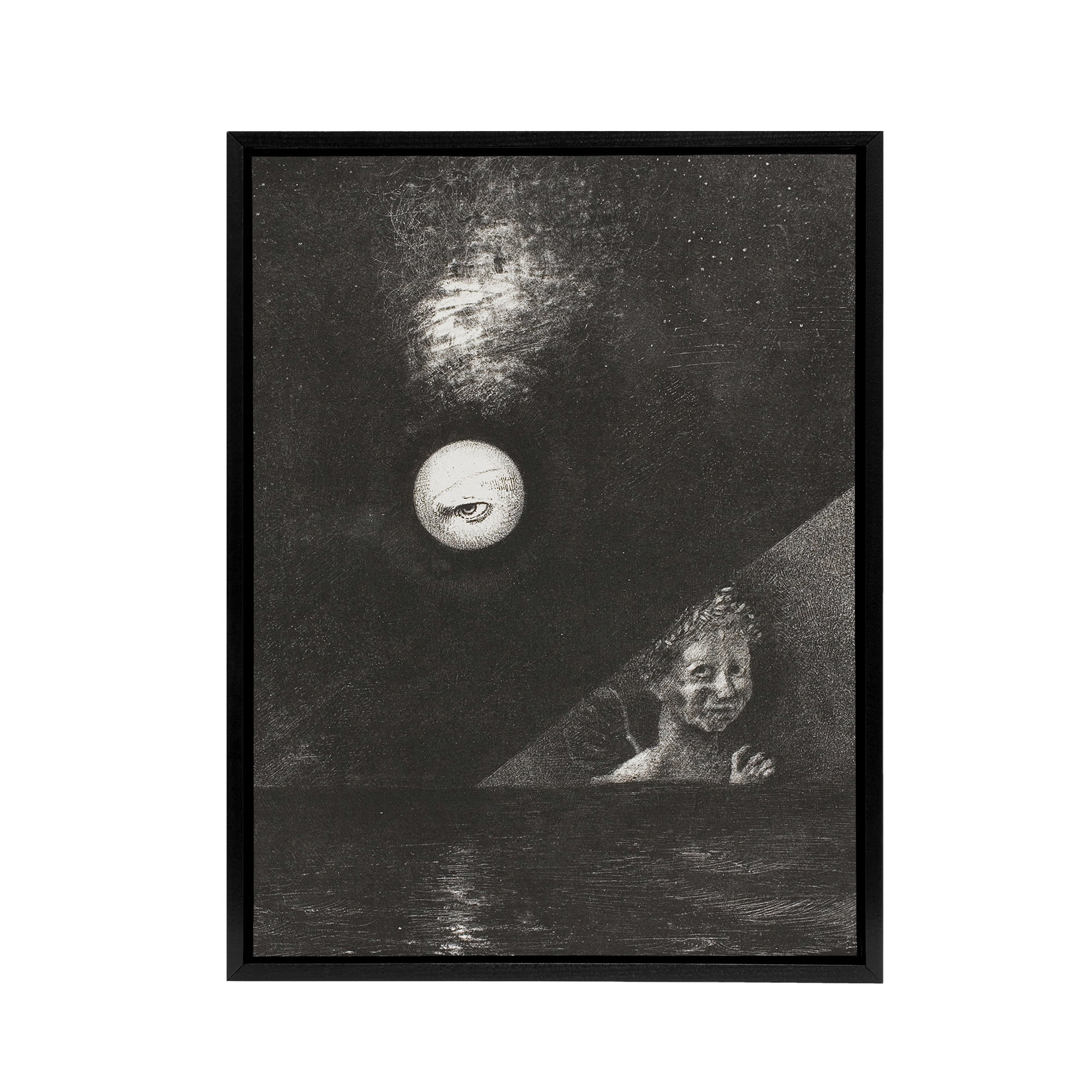 Angel of Certitude and Questioning Eye Redon Black Framed Canvas Wall ...