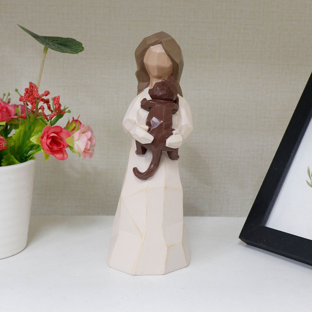 Angel of Friendship Cat Memorial Gifts, Hand-Painted Cat Angel Figurine ...