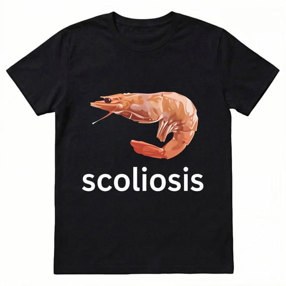 [Angel's Bazaar] 100% Cotton Scoliosis Funny Shrimp Meme T-shirt Unisex ...