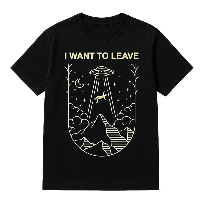 [Angel's Bazaar] 100% Cotton Vintage Funny Alien UFO Extraterrestrial I ...