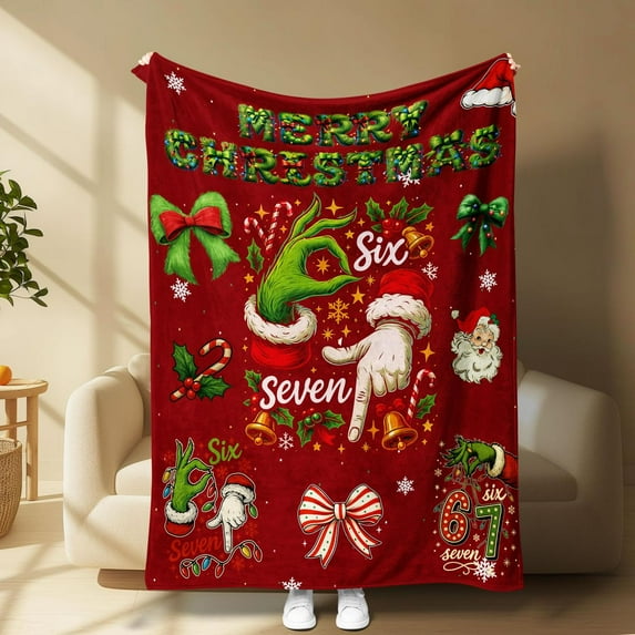 [Angel's Bazaar] [60x50inch] Six Seven Christmas Blanket, Featuring ...