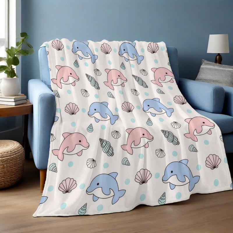 [Angel's Bazaar] [60x50inch] Soft Funny Throw Blanket Dolphin for Kids ...