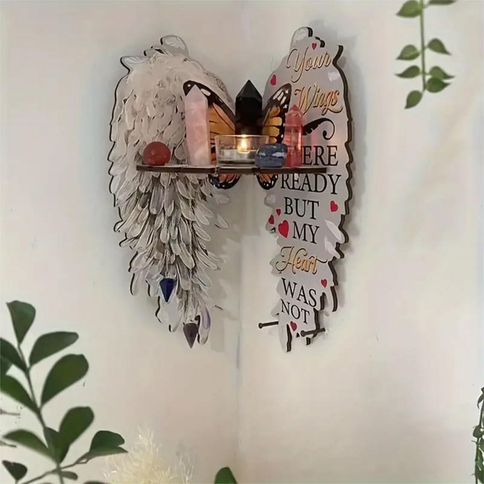 AngelWings Wall Mounted Corner Shelf Wooden Floating Shelves for ...