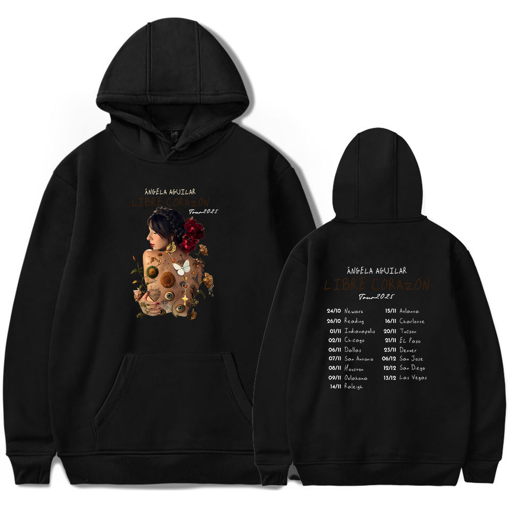 Angela Aguilar Libre Corazon Tour 2025 Hoodies Women Men Casual Long ...