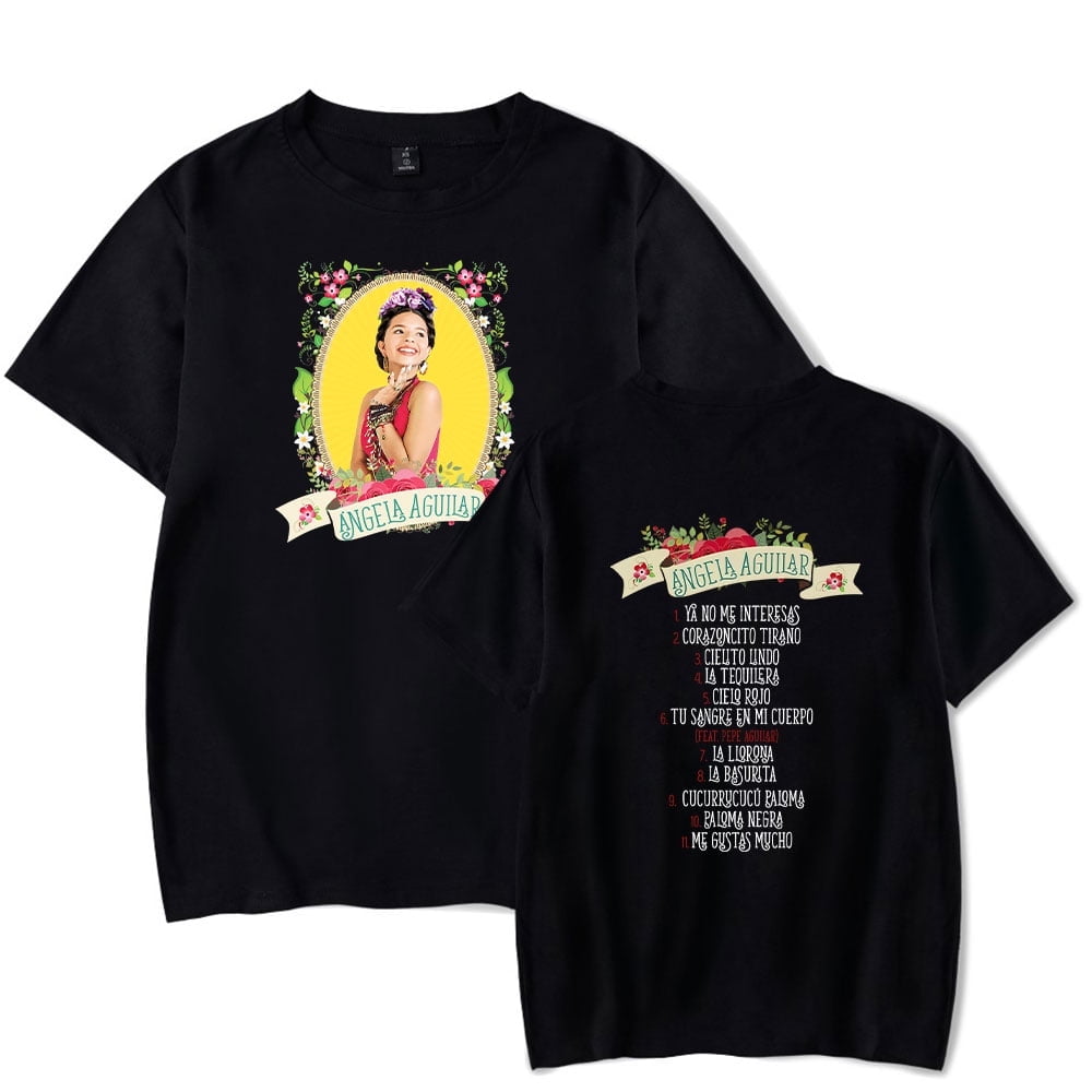 Angela Aguilar Merch T-shirt Fashion Print Round Neck Short Sleeve ...