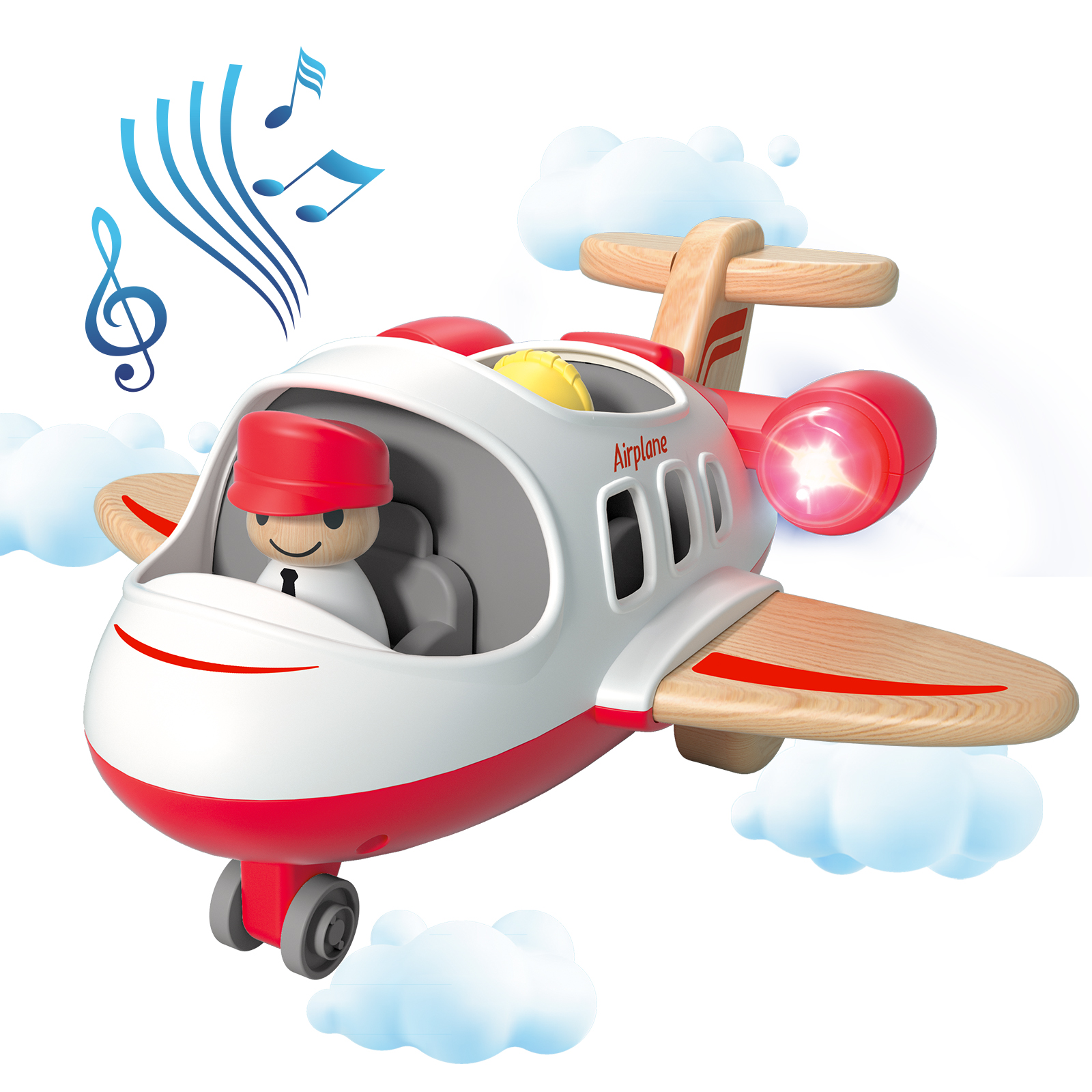 Toysery Airplane Airbus Toy for Kids - Bump and Go Action with 360 ...