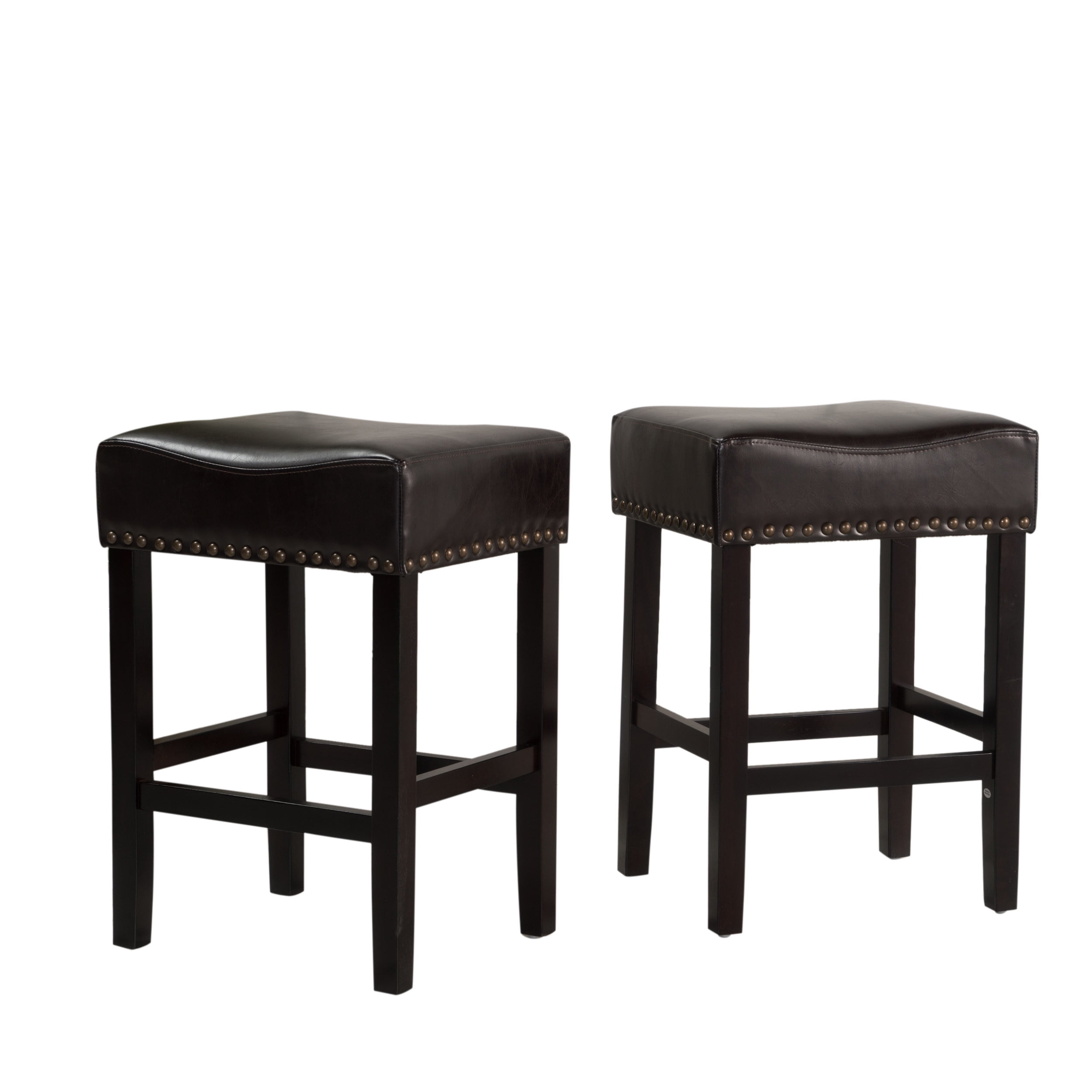 Angela Backless Black Leather Counter Stool (Set of 2) - Walmart.com