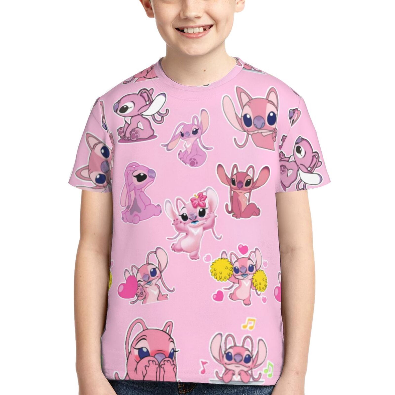 Angela stich T-Shirt Kids' Tees Crewneck Cotton Solid T-Shirts Boys ...