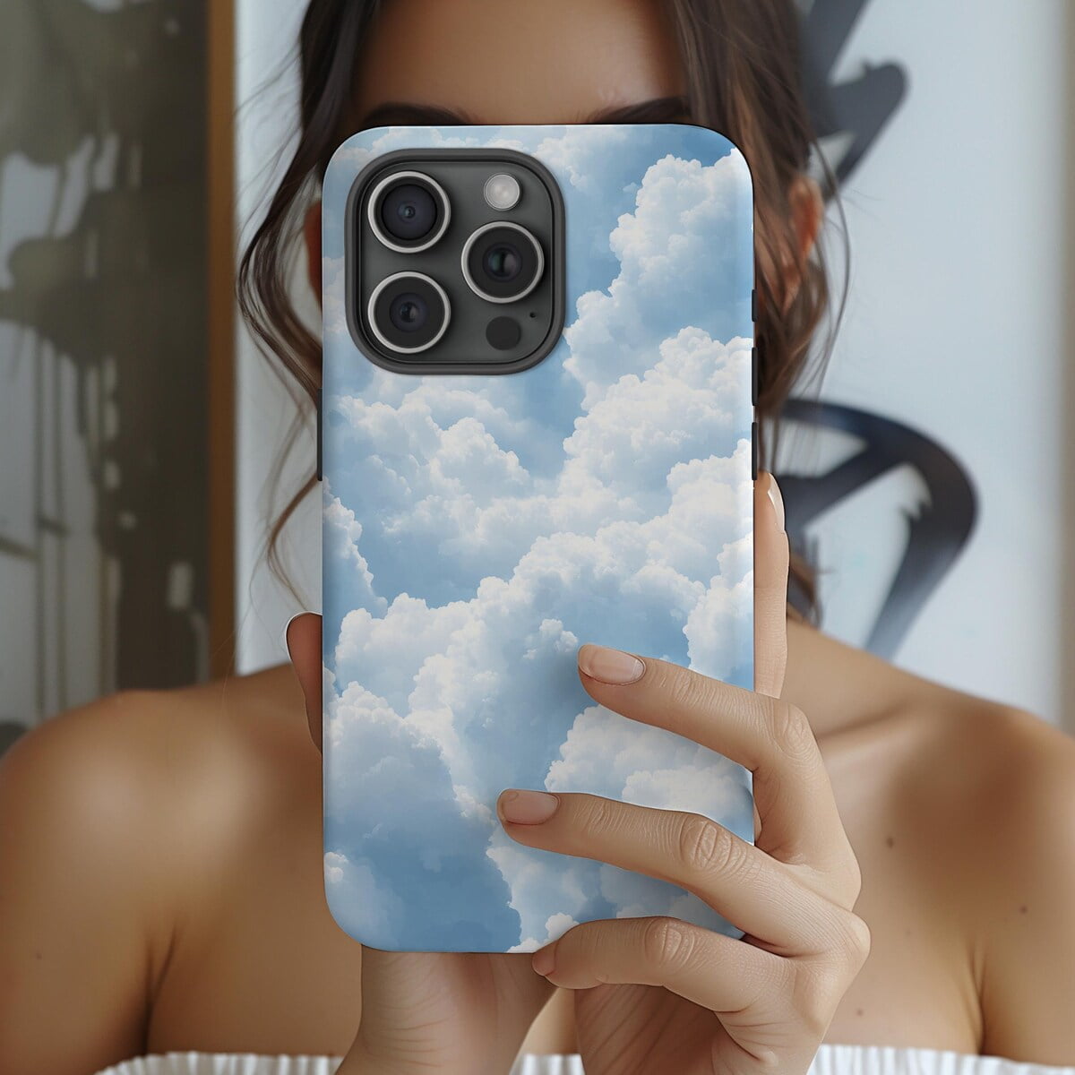 Angelcore Blue White Cloud Dreamy Sky Phone Case 17 16 15 14 13 12 11 ...