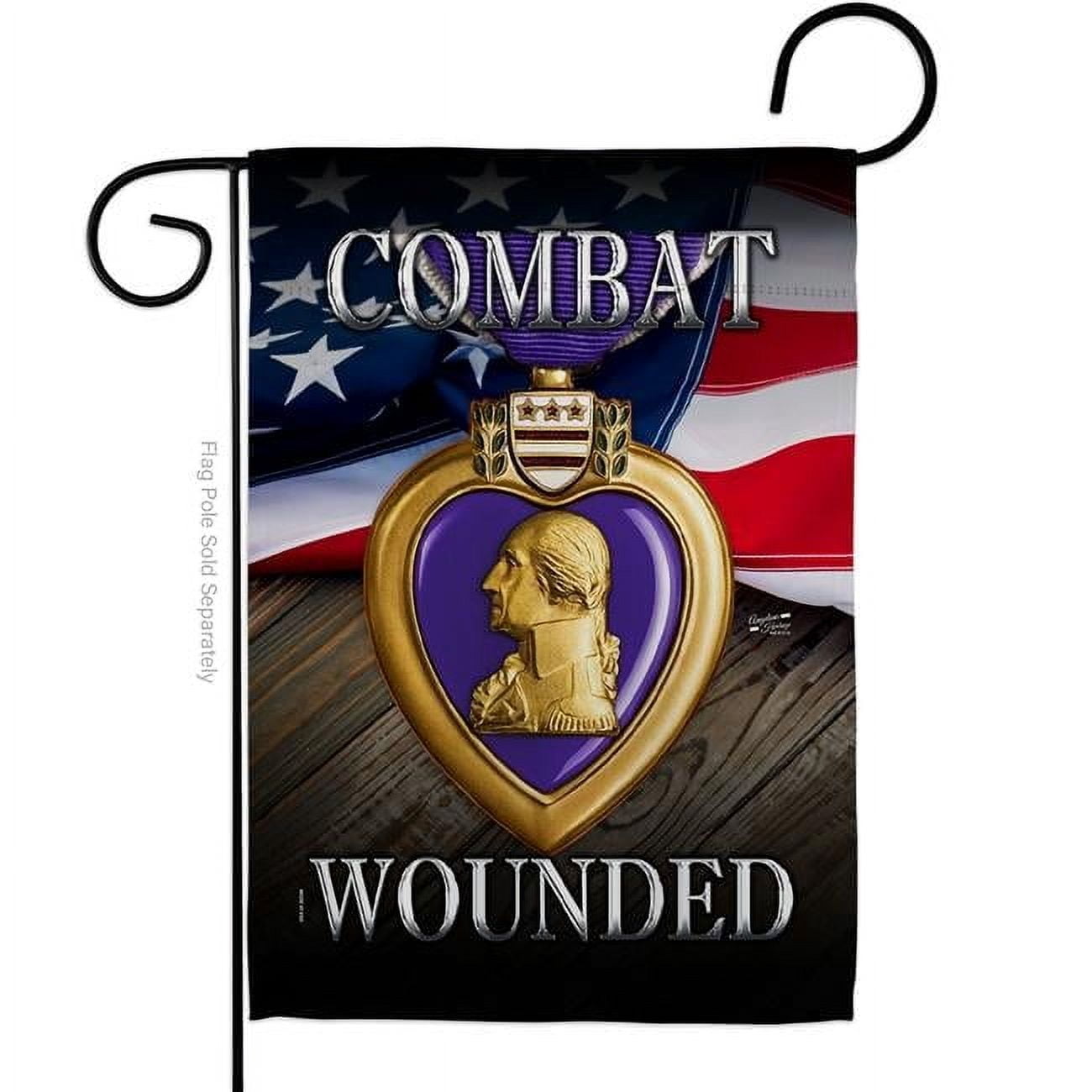 Angeleno Heritage 13 x 18.5 in. Purple Heart Combat Wounded Garden Flag ...