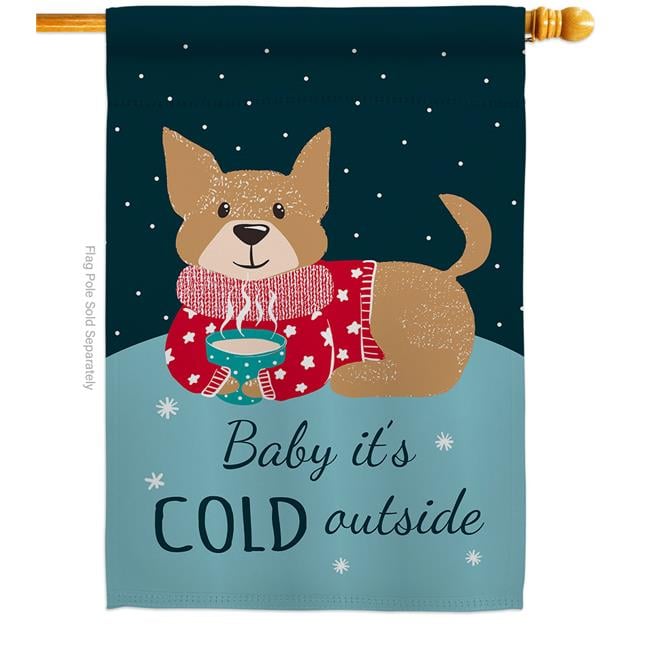 Angeleno Heritage 28 x 40 in. Baby Its Cold House Flag with Winter ...