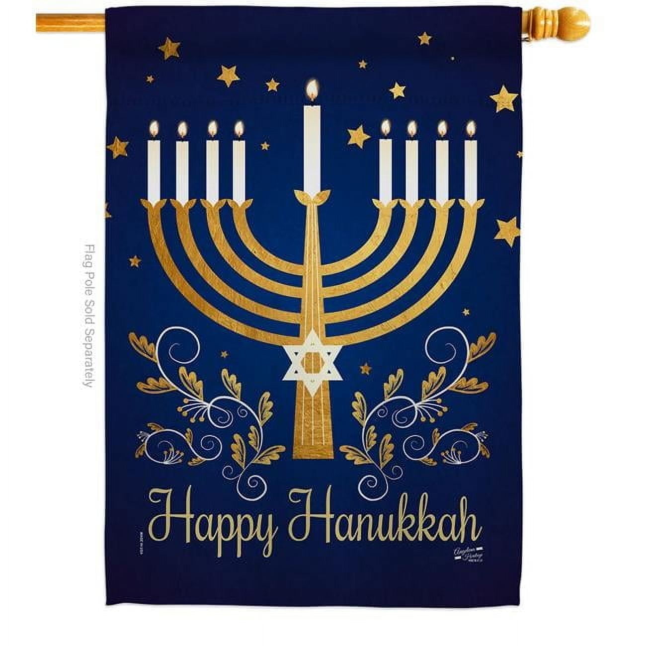 Angeleno Heritage 28 x 40 in. Happy Hanukkah House Flag with Winter ...