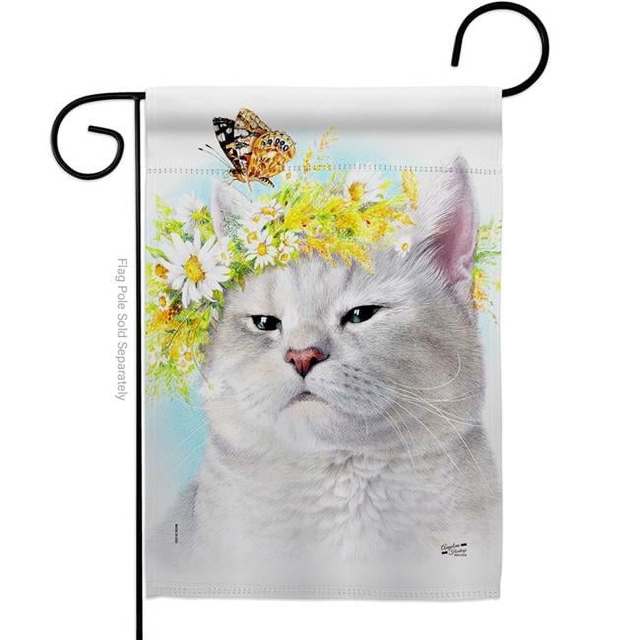 Angeleno Heritage G135546-BO Garden Kitty Flag Animals Cat 13 x 18.5 in ...