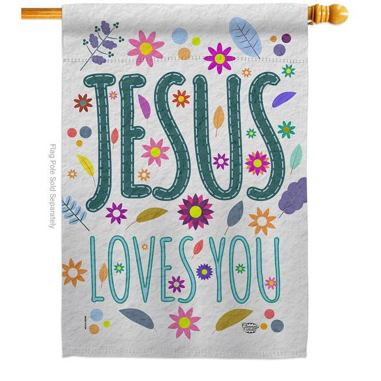 Angeleno Heritage H130391-BO 28 x 40 in. Jesus Loves You Religious ...