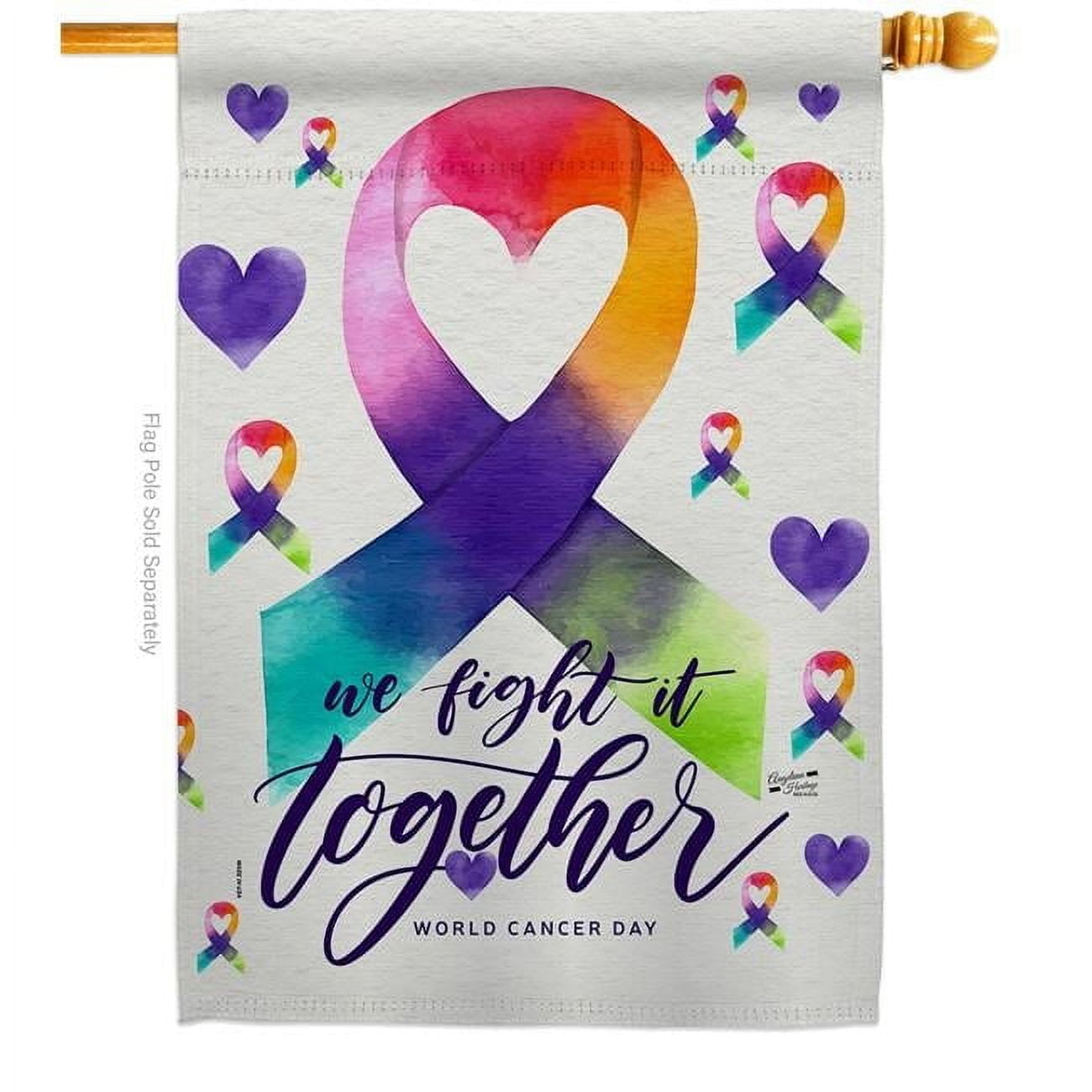 Angeleno Heritage H137405-BO 28 x 40 in. World Cancer Day House Flag ...