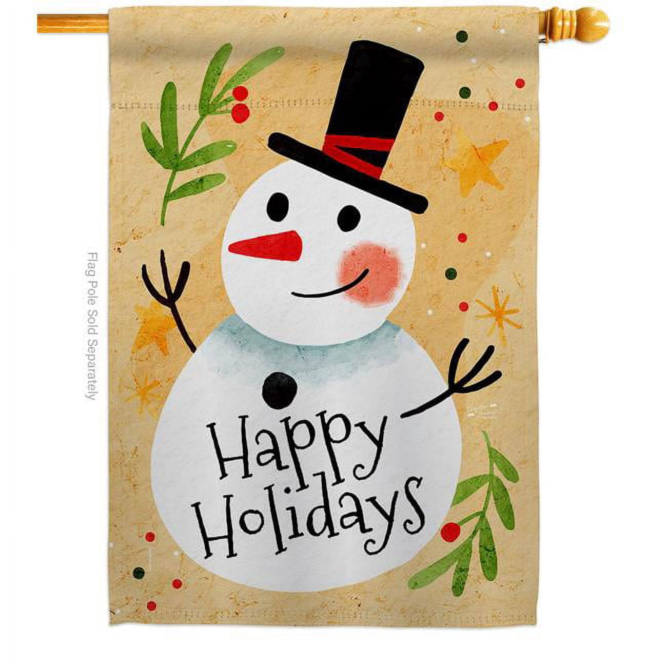 Angeleno Heritage H137614-BO 28 x 40 in. Happy Snowman House Flag with ...