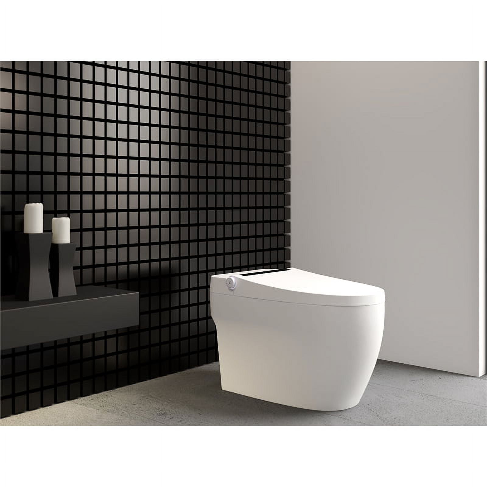 Angeles Modern Ceramic White Smart Toilet with Bidet and Digital ...