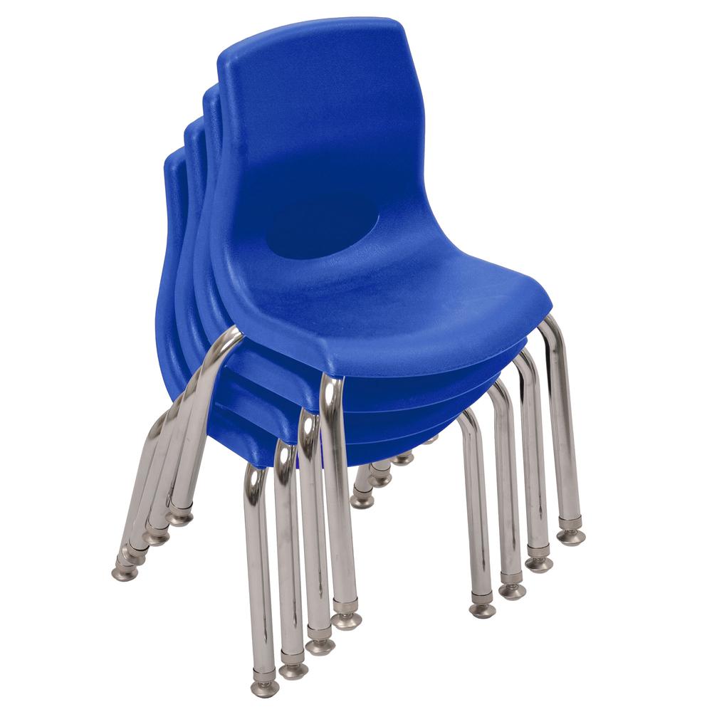 Angeles Myposture Plus 10" Chair - 4Pack - Blue With Chrome Legs ...