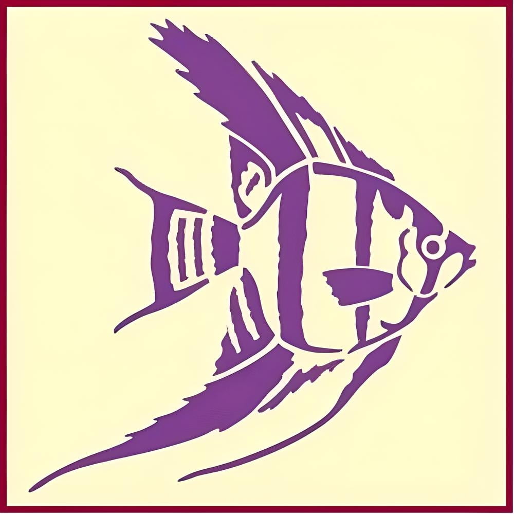 Angelfish 2 Stencil - Sea Ocean Creatures Marine Animals Mylar Stencils ...