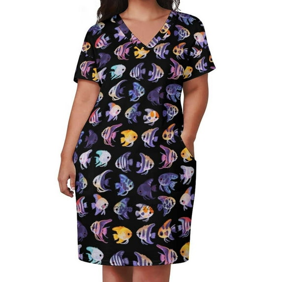 Angelfish! ( Freshwater ) - Name Loose Pocket Dress Fashion Print Dress ...
