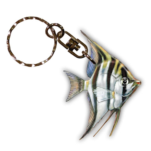 Angelfish Keychain, Souvenir Key Holder, Freshwater Art Charm Tag, Fish ...