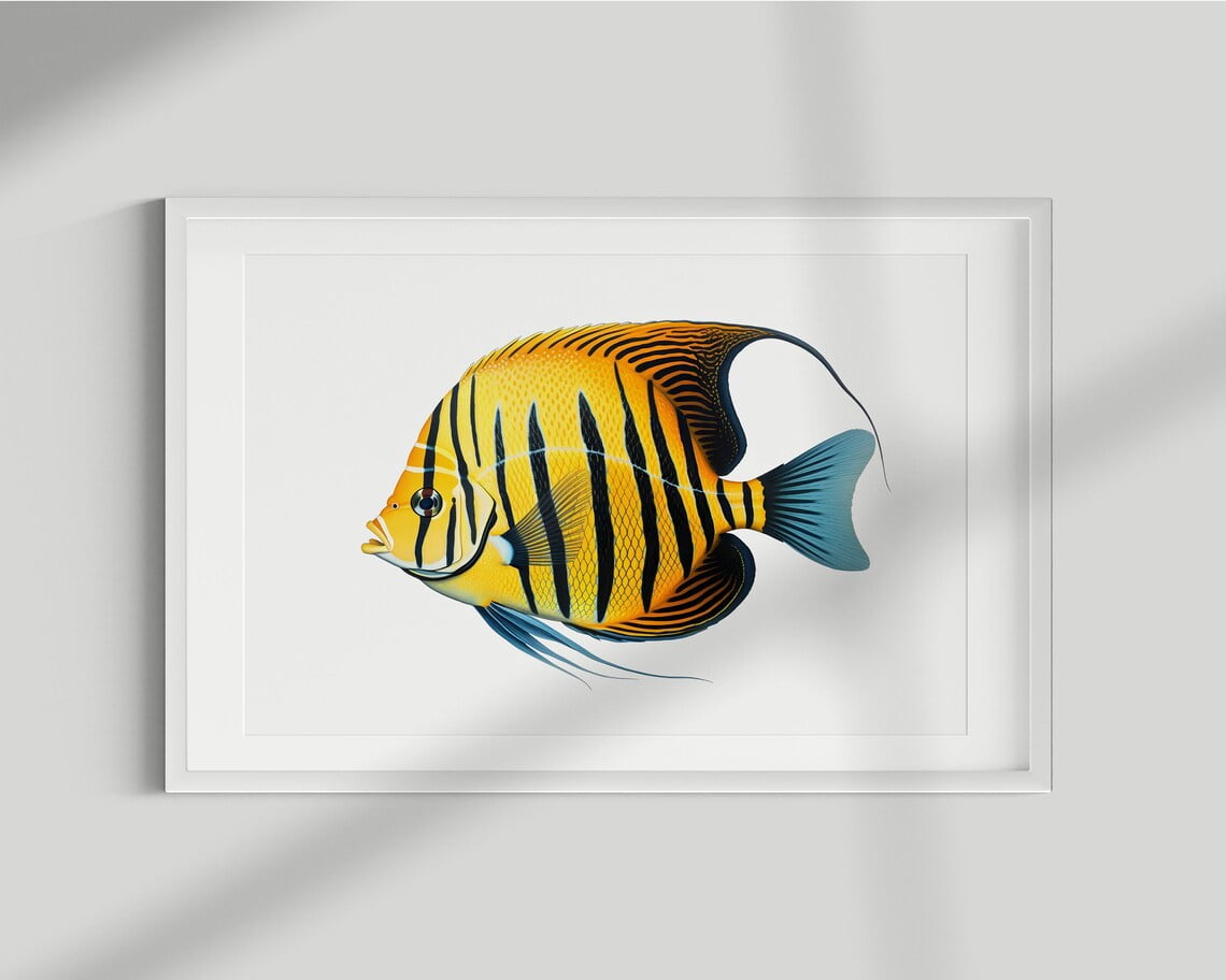 Angelfish Print, Fish Print, Angelfish, Wall Print, Fish Poster, Fish ...