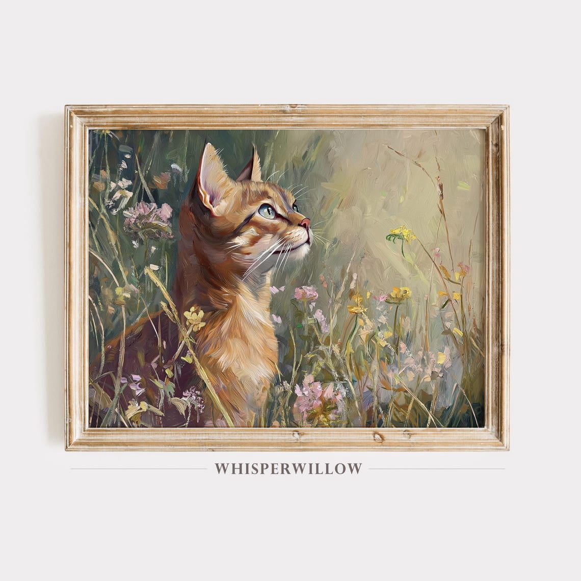 Angelic Abyssinian Cat, Elegant Pet and Animal Artwork, Unique Feline ...