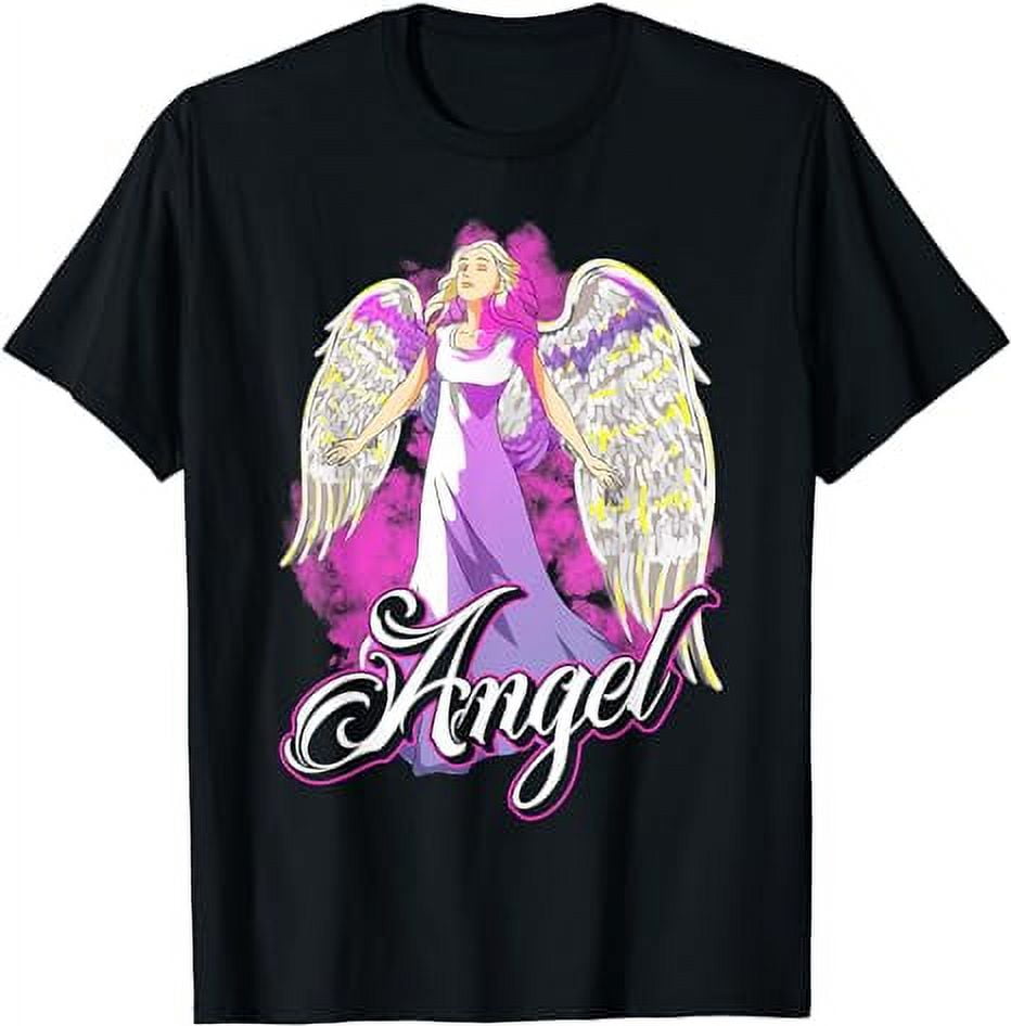 Angelic Aesthetic Angel Shirt For Women Cute Wings Spiritual T-Shirt ...