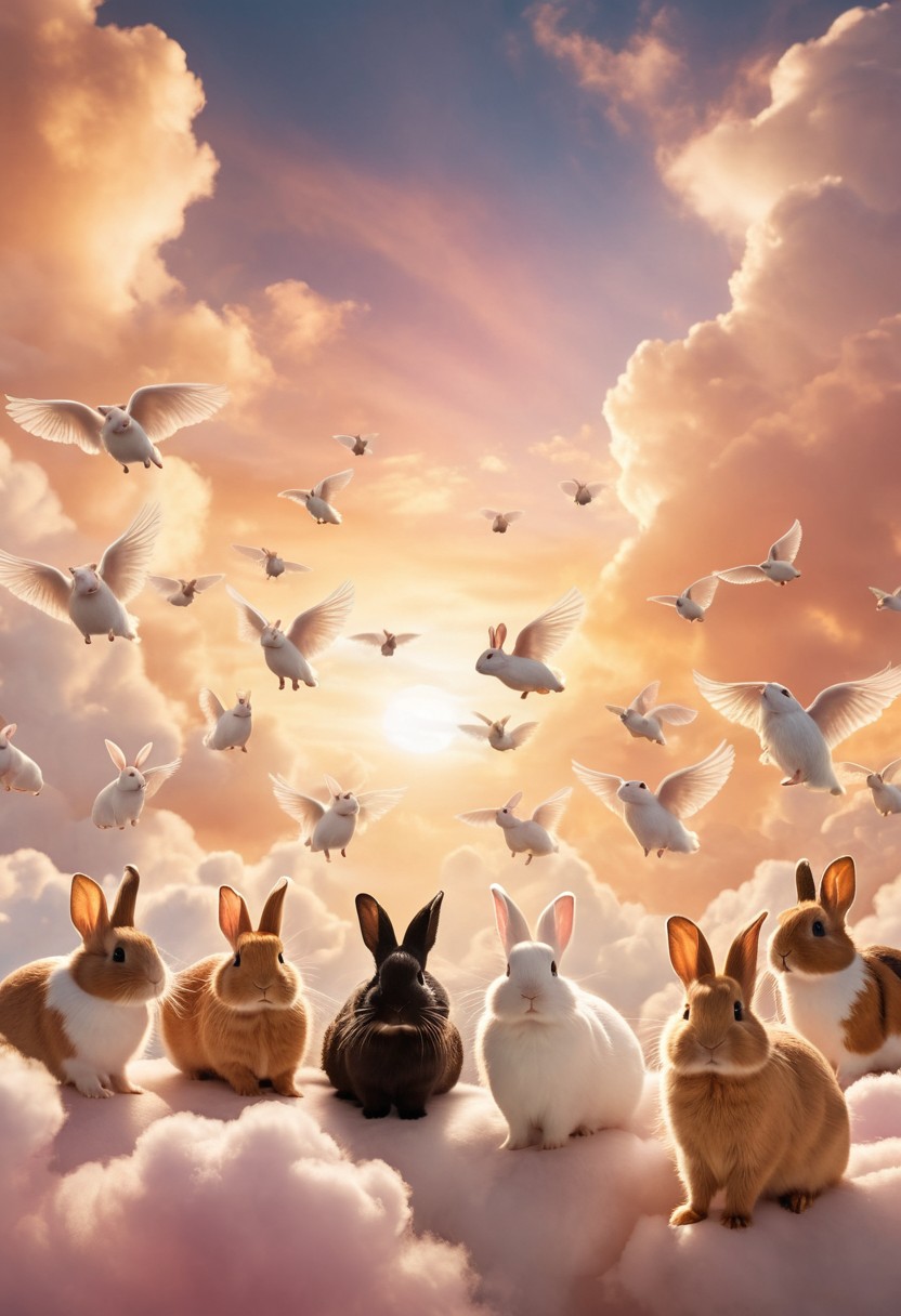 Angelic Animal Heaven Scene Toy Educational Game Children's Gift Props ...