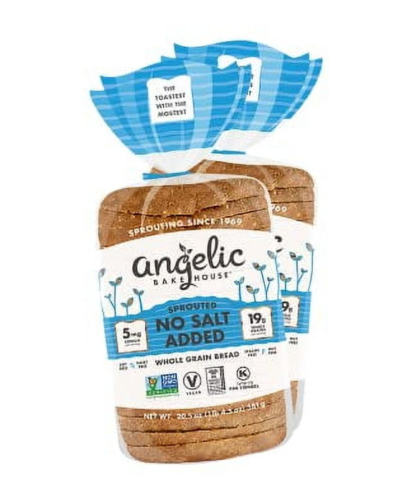 Angelic Bakehouse No Added Salt Sprouted Whole Grain Bread 2-Pack (20.5 ...