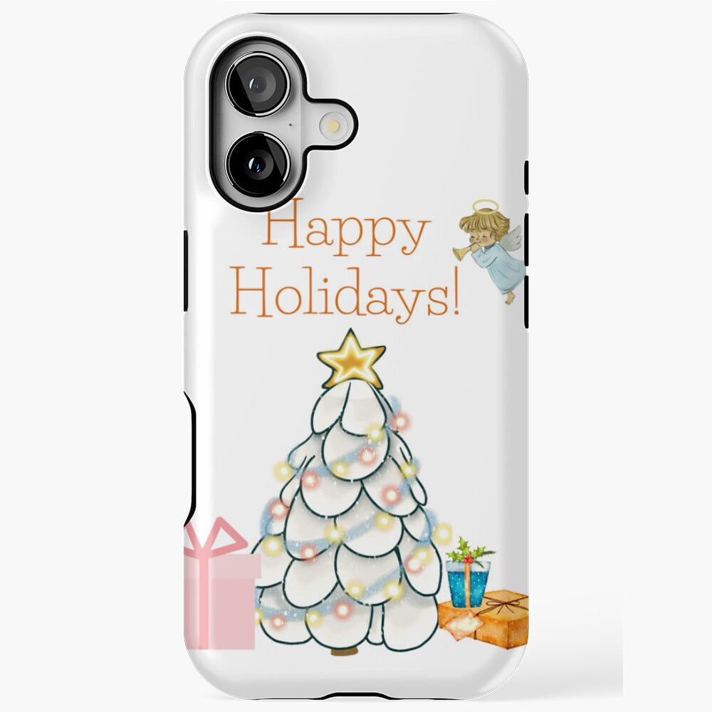 Angelic Holiday Greetings Peaceful Festive Art for iPhone 17 to 11 Pro ...