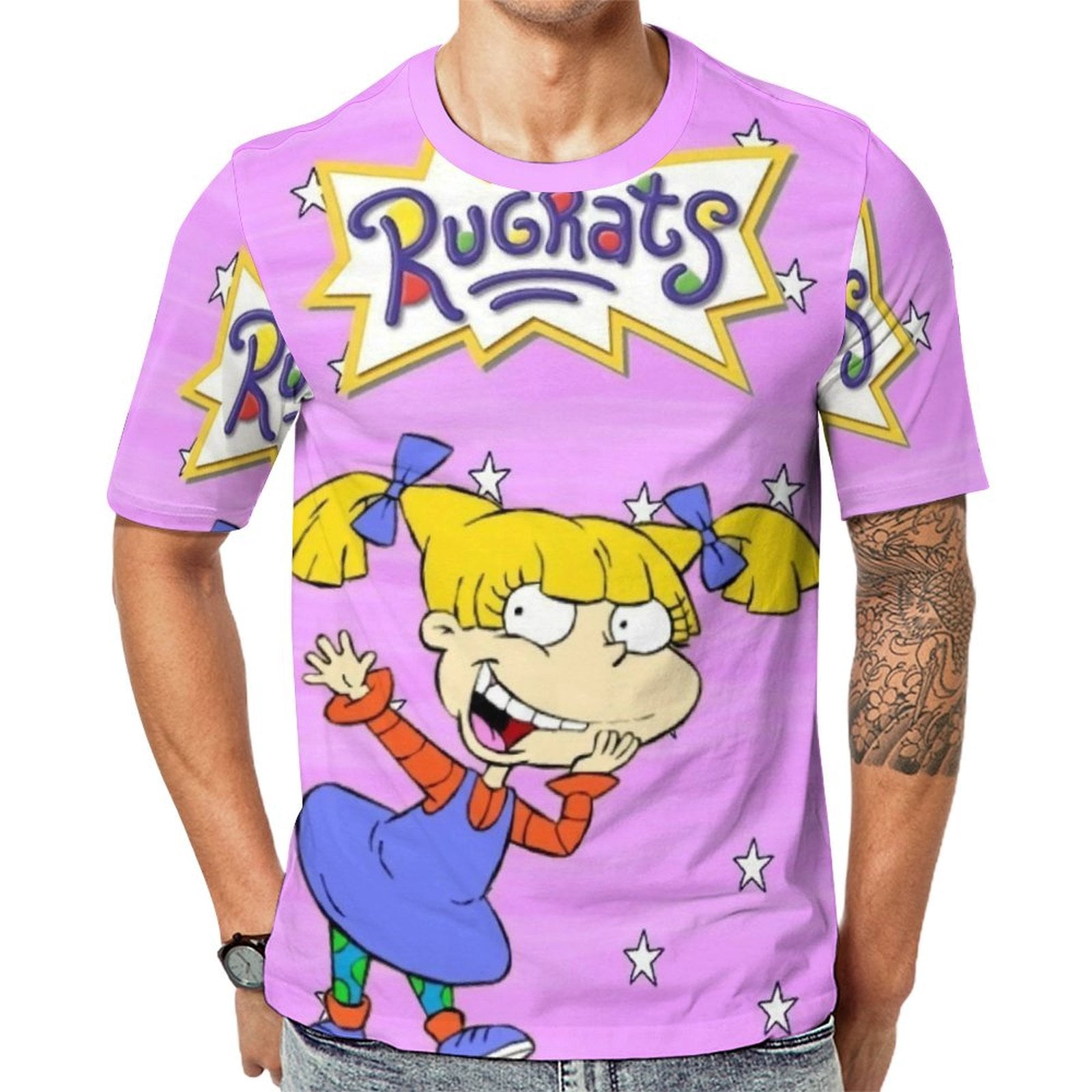 Angelica Pickles Short Sleeve Round Neck Graphic Tee 3D Pattern Printed ...