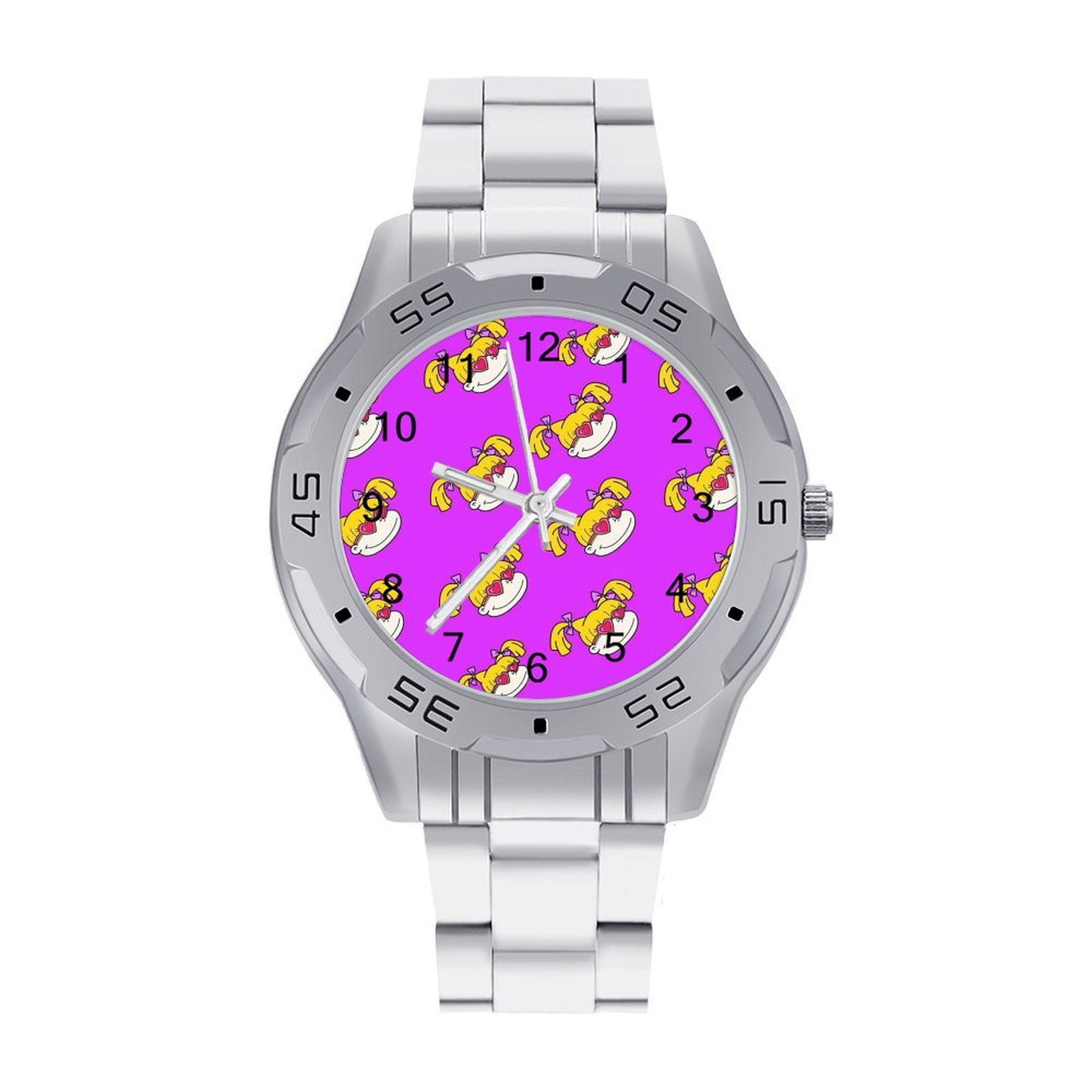 Angelica Pickles Watches for Men Stainless Steel Band Watch Round ...