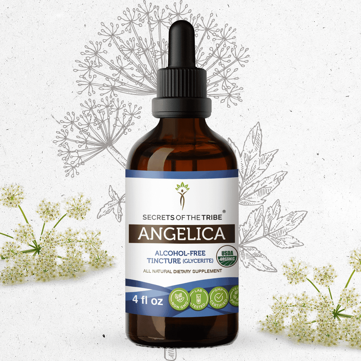 Secrets Of The Tribe Angelica Organic Dietary Supplement, Natural ...