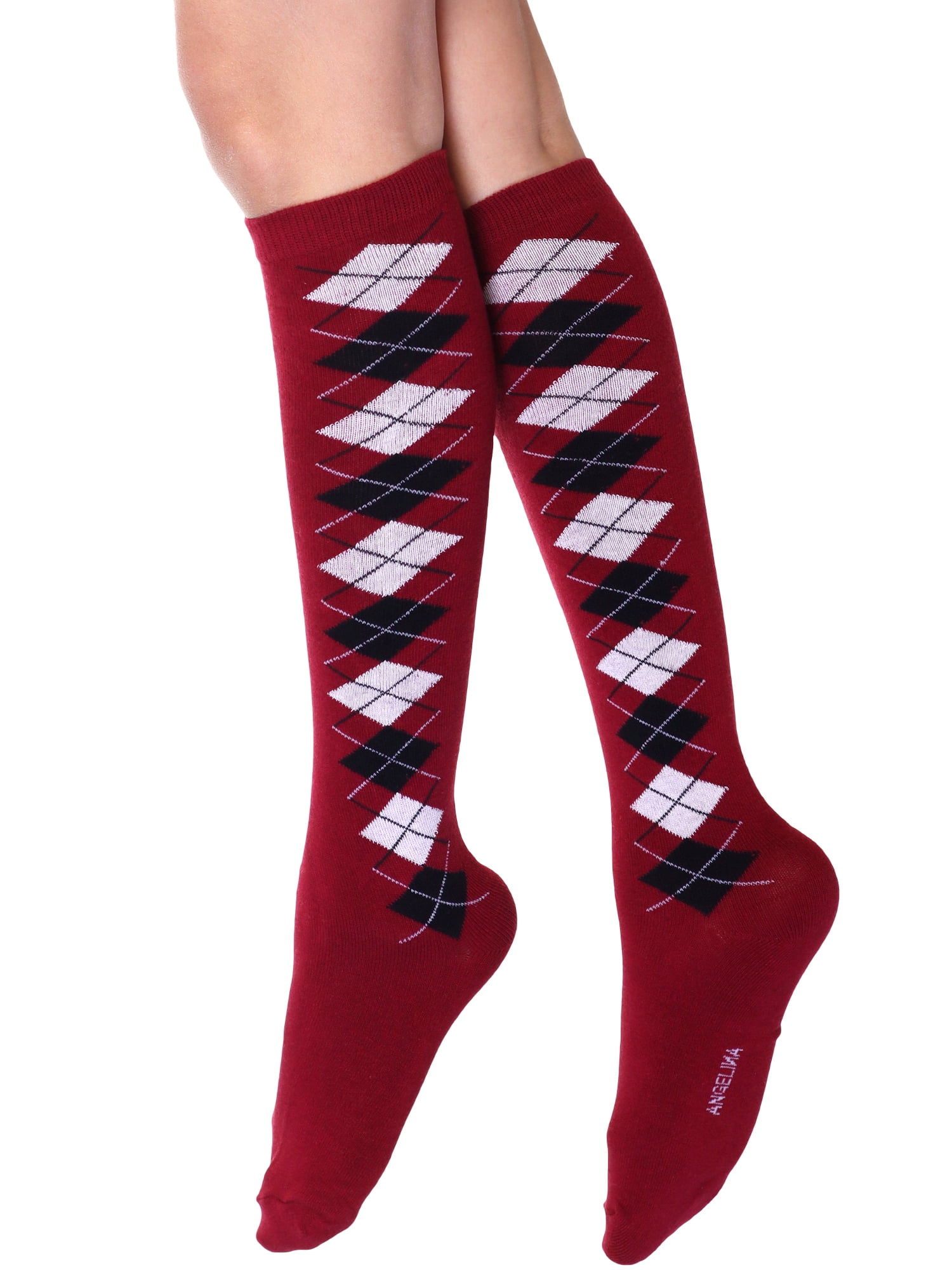 Angelina Argyle Knit Pattern Knee-High Socks (3-Pairs) - Walmart.com