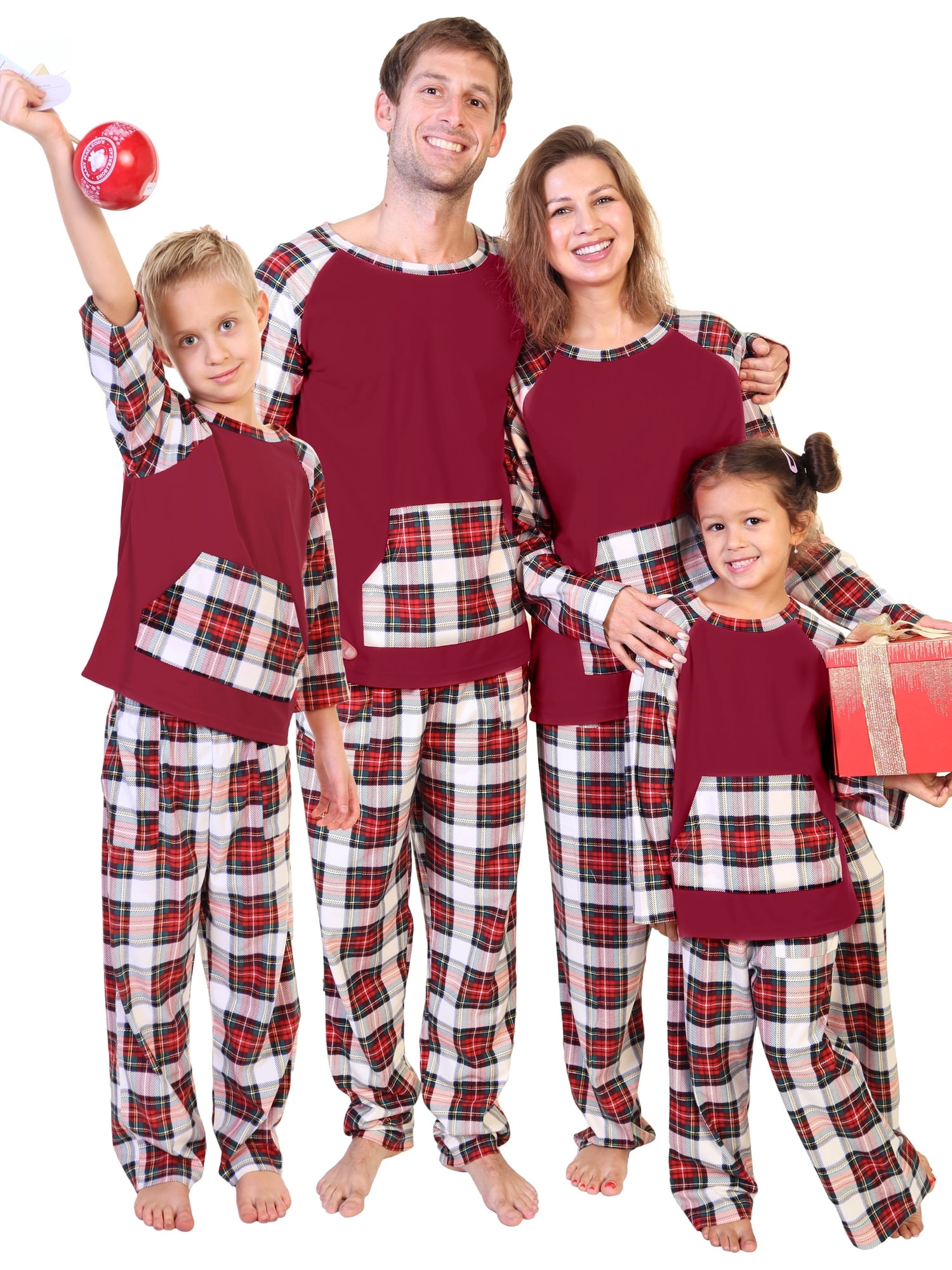 Angelina Christmas 2-Piece Set Matching Family Flannel Kangaroo Pocket ...