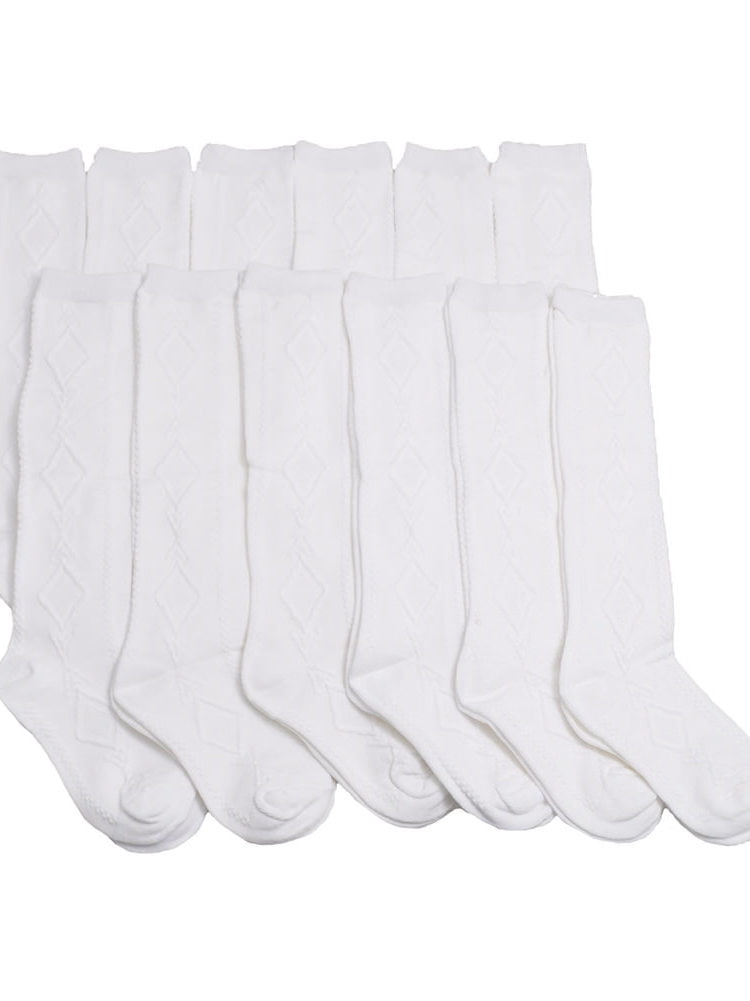Angelina Kids' Classic Cotton Uniform Knee-High School Socks (12-Pairs ...