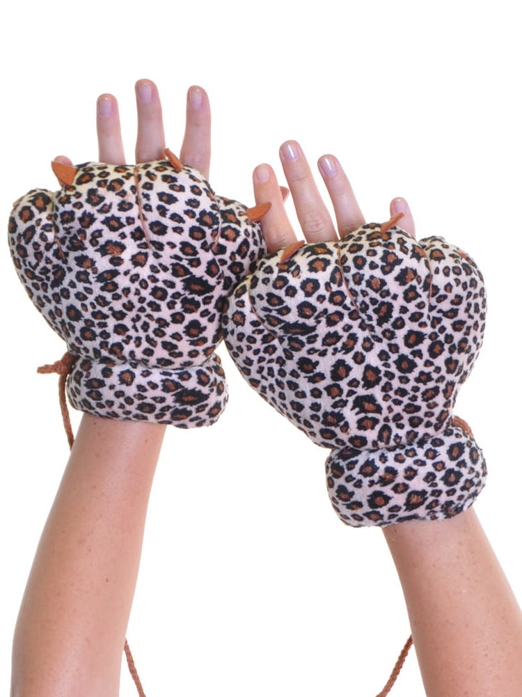 Angelina Cute Wild Animal Paws Plush Finger-less Mittens (1-Pack ...
