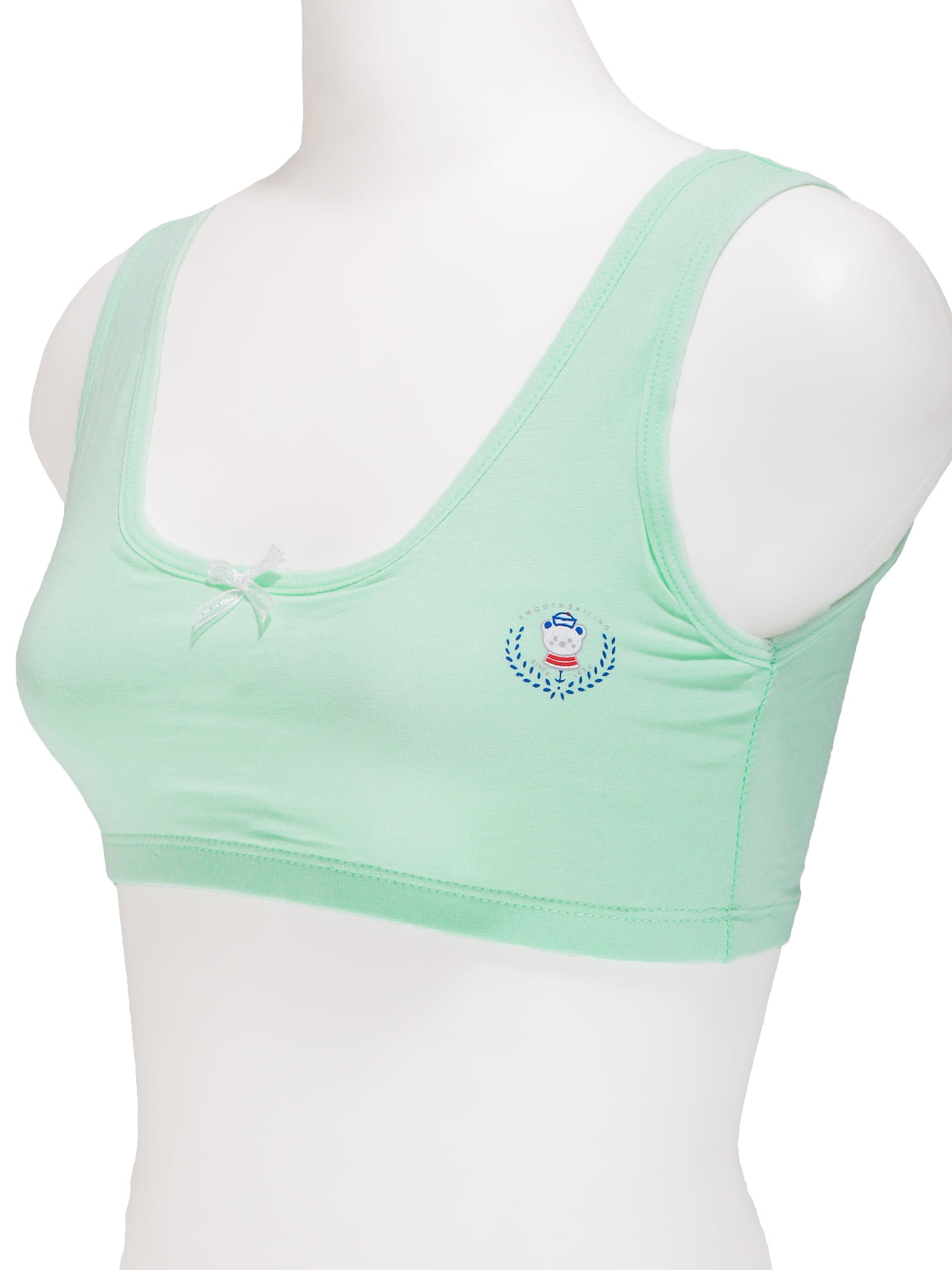 Angelina Girl's Wire-free Cotton Training Bra with Bear Print Detail (6 ...