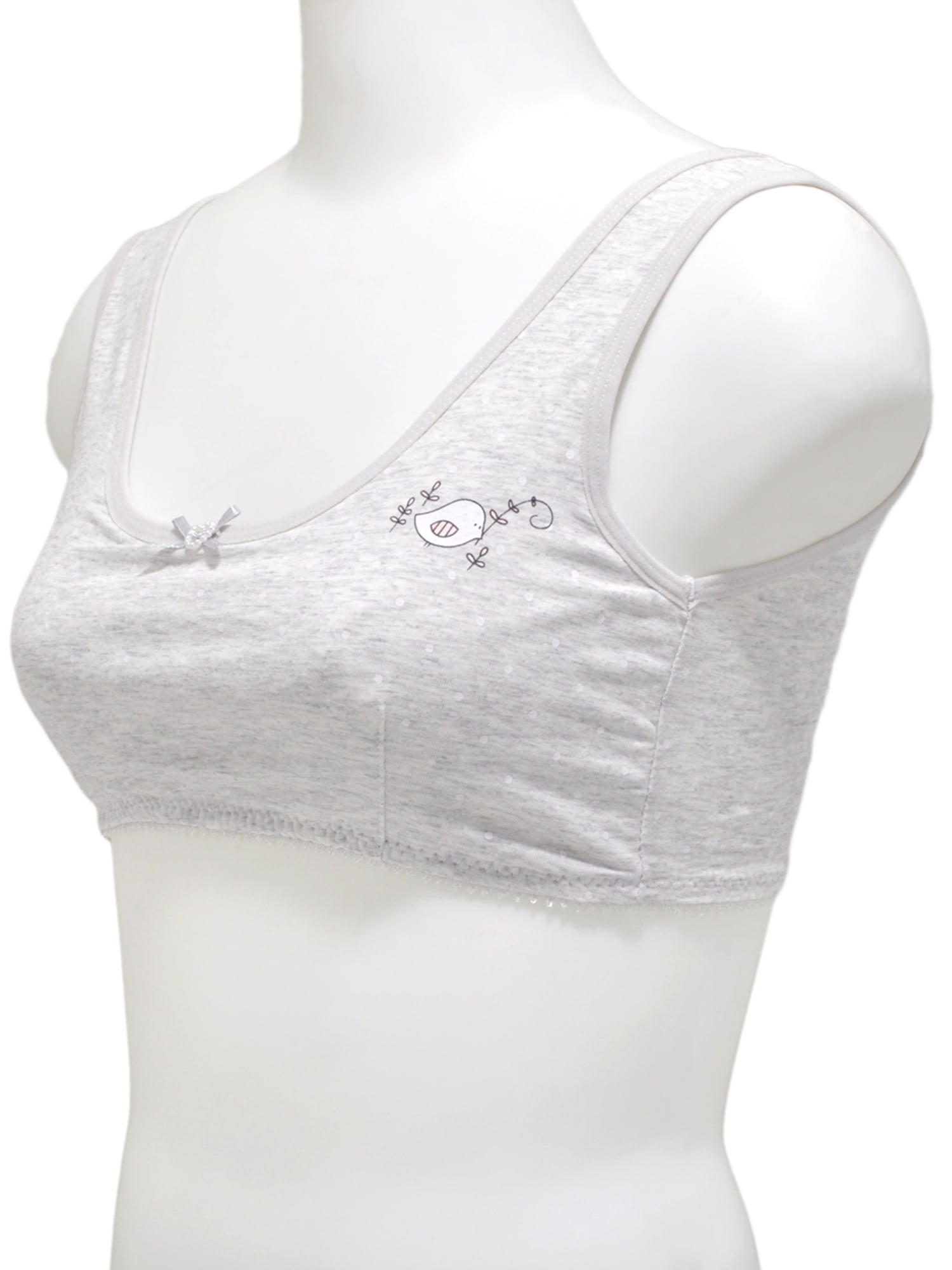 Angelina Girl's Wire-free Cotton Training Bra with Bird Print Detail (6 ...