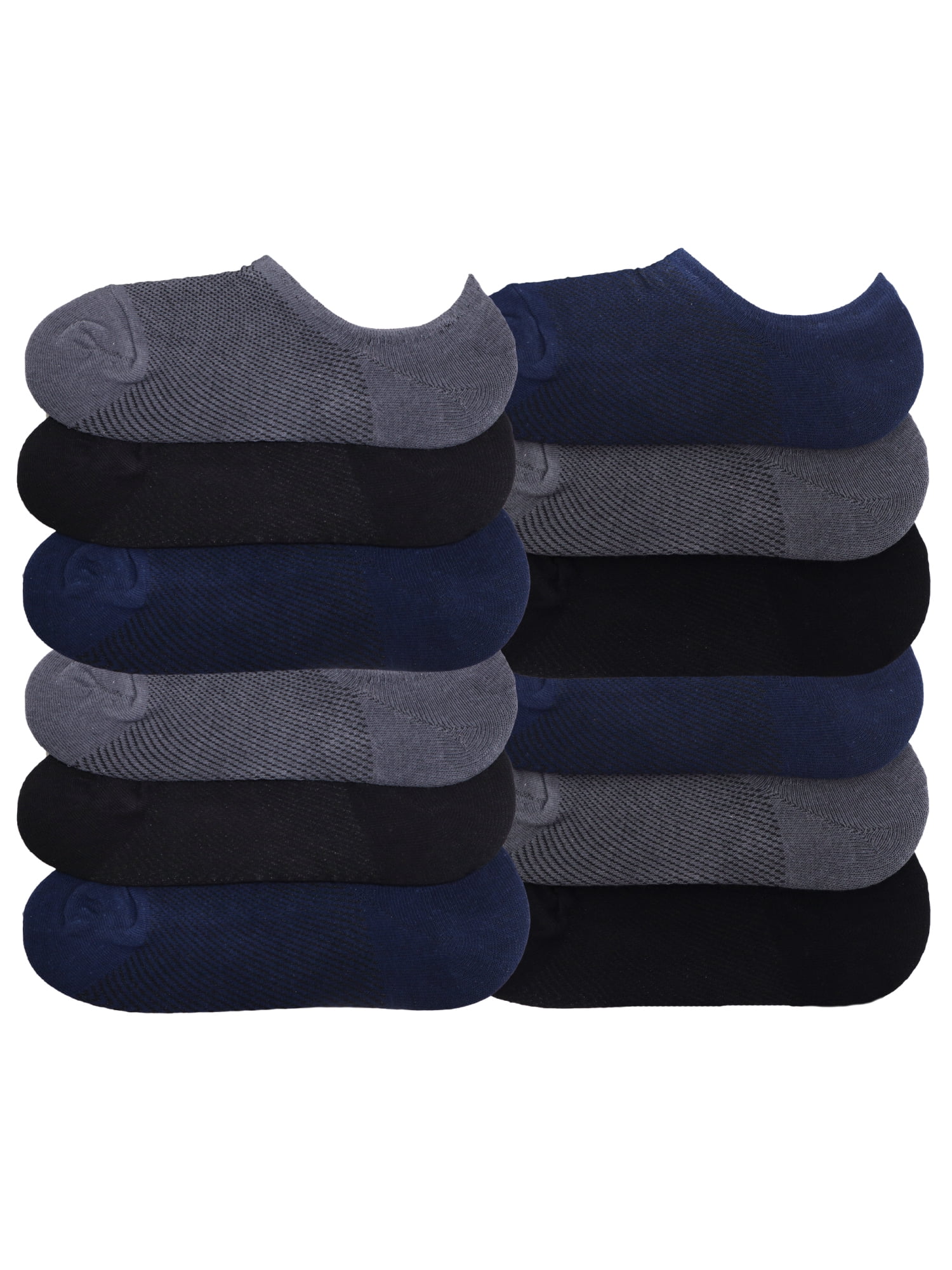 Angelina No-Show Women's Socks With Non-Slip Silicone Patch (12-Pairs ...